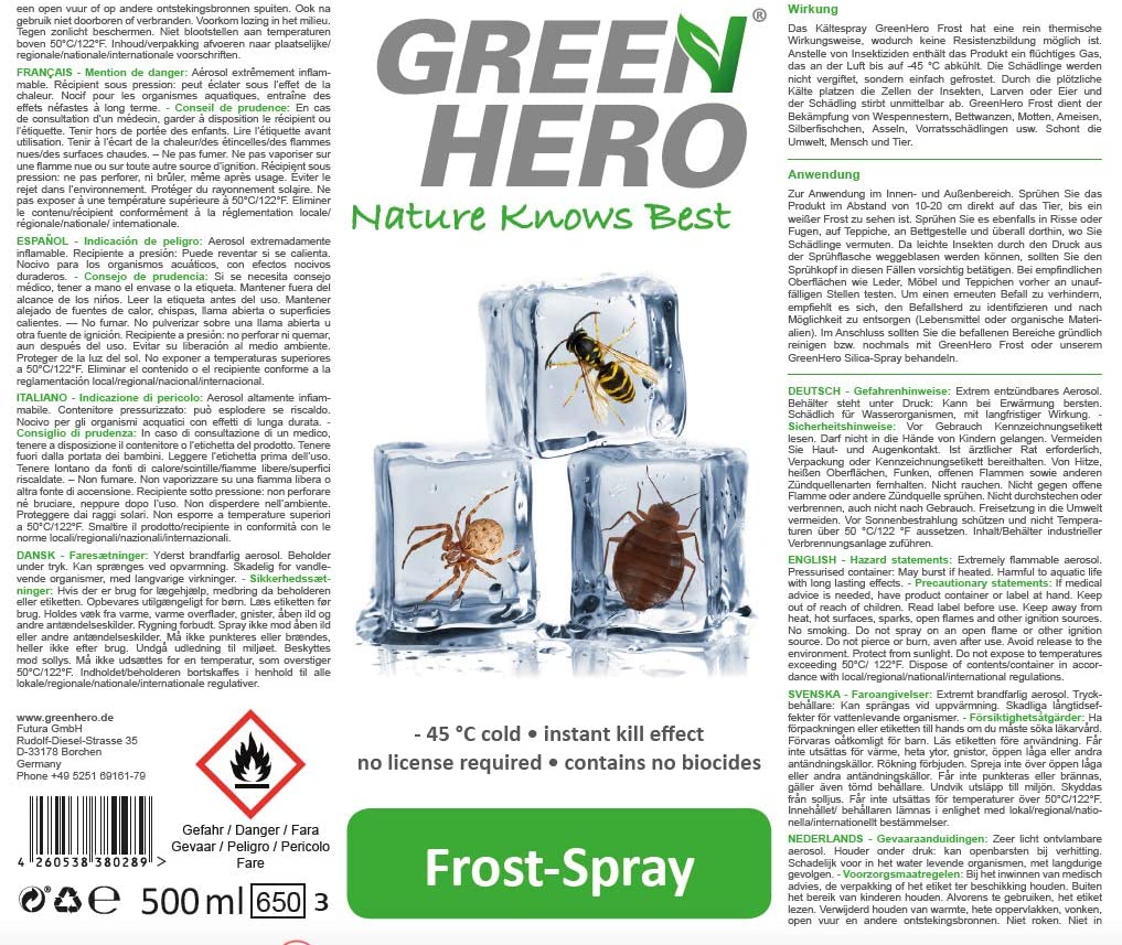 GreenHero® Frost Spray 500ml – Ecologica Environmental Pest Control